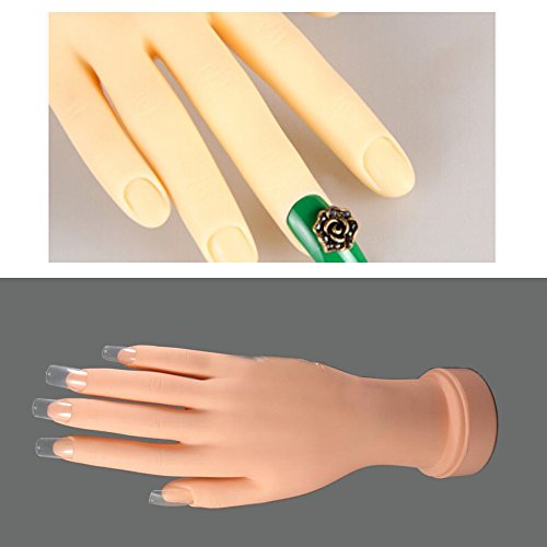 Nail TECH FAKE Training Practice Hand Adjustable Flex Soft Nail Art Mo ...
